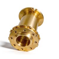 China High Precision CNC Copper Parts Alloy Brass CNC Machined Flange Sleeve Cylindrical Connector Component for sale