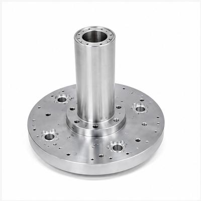 China Cnc Turning Milling Part Aluminum Flange Shaft Component Multi Mounting Holes for sale