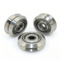 China OEM Stainless Steel Cnc Machining Parts V‑Groove Guide Roller With Bearing For Automation Equipment for sale