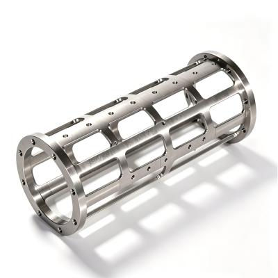 China OEM 5 Axis Cnc Machine Parts Hollow Cage Cylinder Custom Aerospace Structural Support Sleeve for sale
