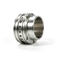 China Turn Mill CNC Composite Parts Custom Stainless Steel Flanged Sleeve Bushing With Lubricating Holes for sale