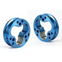 China Precision Cnc Turning Milling Part Aluminum Flange Plate Blue Anodizing for sale