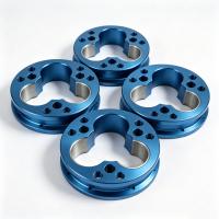 China Precision Cnc Turning Milling Part Aluminum Flange Plate Blue Anodizing for sale