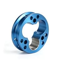 China Precision Cnc Turning Milling Part Aluminum Flange Plate Blue Anodizing for sale