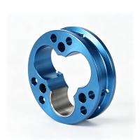 China Precision Cnc Turning Milling Part Aluminum Flange Plate Blue Anodizing for sale