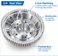 China High Precision Aerospace Machined Components 5 Axis CNC Aluminum Blisk Integral Blade Disk End Gear Teeth for sale