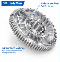 China High Precision Aerospace Machined Components 5 Axis CNC Aluminum Blisk Integral Blade Disk End Gear Teeth for sale