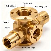China High Precision Industrial OEM CNC Copper Parts Brass Turned And Milled Parts for sale