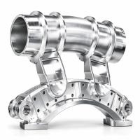 China Precision 5 Axis CNC Machining Parts Aluminum Pipe Support Bracket HERMLE for sale