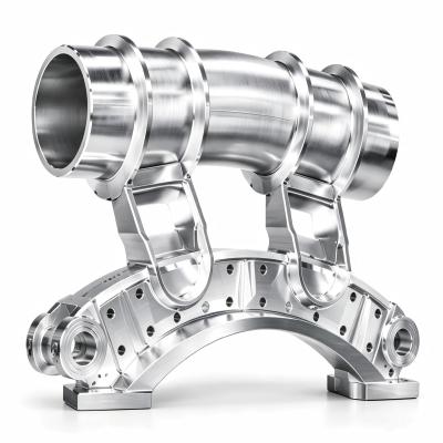 China Precision 5 Axis CNC Machining Parts Aluminum Pipe Support Bracket HERMLE for sale