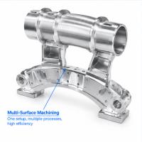 China Precision 5 Axis CNC Machining Parts Aluminum Pipe Support Bracket HERMLE for sale