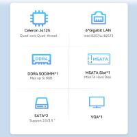 China Intel Celeron J4125 J1900 1U 2U 3U Server 6 LAN DDR4 8G RAM Server With Console for sale