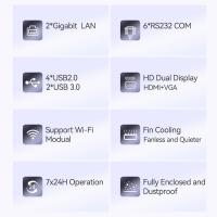 China Dual LAN 6COM Fanless Intel Mini PC Core Series Celeron 3855U Processors With MSATA SSD for sale