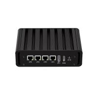China Intel N100 4 LAN Dual COM Industrial Mini Fanless PC With WIFI DDR4 16G RAM Windows Linux for sale