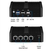 China Inter N100 DDR5 16GB Mini Firewall PC With Linux Four LAN Software Router for sale