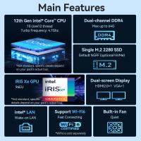 China Single LAN DDR4 Mini PC Inte Core I7 1255U And Celeron Series for sale