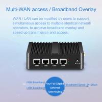 China 4 LAN DDR3L Firewall Router Fanless Mini PC Intel Celeron Series J1900 for sale