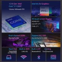 China Intel Core I7 1260P Iris Xe Graphics Gaming PC Single LAN Three Display Mini Computer for sale