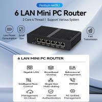 China Intel Pentium 4405U 6LAN RJ45 Software Router DDR4 With Dual Screen Display for sale