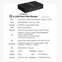 China Intel Pentium 4405U 6LAN RJ45 Software Router DDR4 With Dual Screen Display for sale