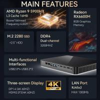 China AMD Ryzen 9 5900HX Mini Gaming PC Dual LAN Dual HD DDR4 64GB With Fan for sale