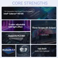 China Intel Celeron 11th Generation N5105 Mini Computer LPDDR4X 16GB With Dual LAN 3 HDMI for sale