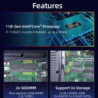 China Fanless Industrial PC DDR4 Intel 11th Gen Core i7 10870H Mini PC With GPIO Dual LAN 6COM for sale