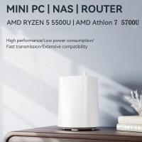 China Dual LAN 2.5G AMD Mini PC 5500U 5700U Processors DDR4 32G NAS Mini PC for sale