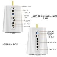 China Four RJ45 2.5G LAN Software Router DDR4 32G NAS Intel And AMD Firewall Mini PC for sale