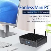 China Dual Ethernet DDR4 Fanless Intel Mini PC I5 I7 I9 12th Generation for sale