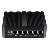 China Intel Fanless Mini PC Router Pfsense With 6 LAN 8G Memory And RJ45 Console for sale