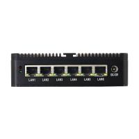 China Celeron J6412 6GbE LAN Firewall Mini PC With MSATA SSD 32GB RAM Black Firewall Router for sale