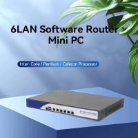 China Intel 6 Gigabit Ethernet Soft Router Dual Channel DDR3L Mini Computer With Console for sale