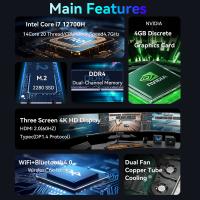 China Intel Core I9 12900HK Mini PC DDR4 With Discrete Graphics Card Single LAN Dual HDMI for sale