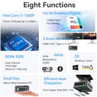 China Dual Channel DDR4 Mini Computer With WiFi And Fan Intel Core I7-1360P Processor for sale