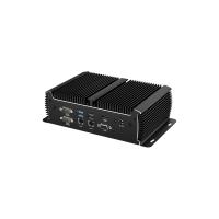 China Black Fanless Industrial PC Mini Computer Intel Core Dual LAN Dual Display Asynchronous Output 1135G7U for sale