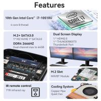 China Single LAN 2.5G Intel Mini PC Dual DDR4 64G Linux Hard Disk WiFi And Cooling Fan for sale