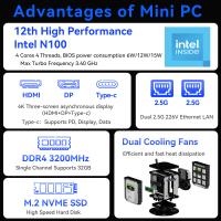 China NAS Mini PC With Intel N100 DDR4 Up To 32GB And Dual LAN For Home Office for sale