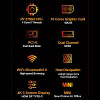 China AMD Athlon Gold 3150U Black Mini PC With Aluminum Alloy Chassis For Home Office for sale