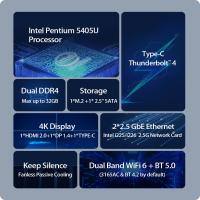 China Intel Pentium 5405U Industrial Fanless PC With COM And Supports Dual Display for sale