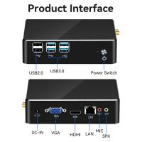 China Intel Core I5 7200U Black Mini Computer With DDR3L 16GB RAM Single LAN For Office for sale