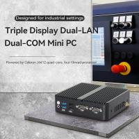 China Intel N100 Industrial Fanless PC With Black Chassis Triple Display Ports For Industrial for sale