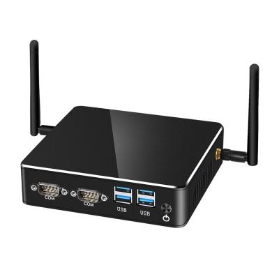 China Core i3 8130U Industrial PC DDR4 16G Dual Ethernet Fanless Black Mini Computer for sale