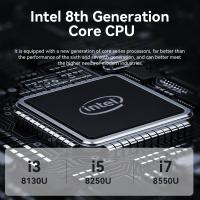 China Core i3 8130U Industrial PC DDR4 16G Dual Ethernet Fanless Black Mini Computer for sale