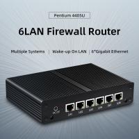 China 6LAN Software Firewall Mini PC Intel Pentium 4405U 2 Cores DDR3 RAM Fanless PC for sale