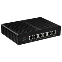 China Intel Pentium 4405U Mini PC Router With 6 Ethernet Black Aluminum Chassis for sale
