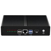 China Intel Pentium 4405U Mini PC Router With 6 Ethernet Black Aluminum Chassis for sale