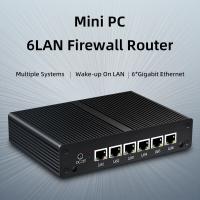 China Intel Pentium 4405U Mini PC Router With 6 Ethernet Black Aluminum Chassis for sale