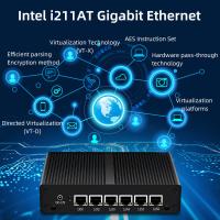 China Intel Pentium 4405U Mini PC Router With 6 Ethernet Black Aluminum Chassis for sale