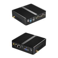 China Dual Ethernet Dual COM Industrial Fanless PC Windows 10 Linux Mini Desktop for sale